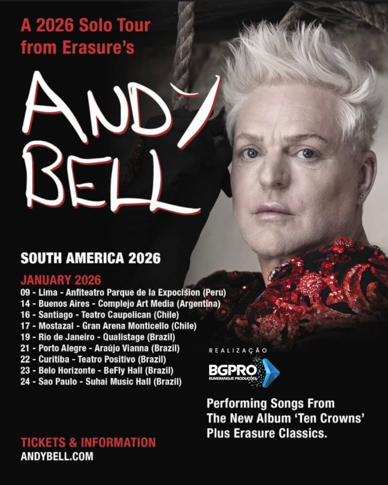 Andy Bell, a voz do Erasure, está prestes a iniciar sua nova turnê no ...